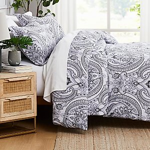 SouthShore FINE LINENS Pure Melody Collection - Premium Quality, Soft, Wrinkle, Fade, & Stain Resistant, Easy Care, Oversized Duvet Cover Set, Twin / Twin XL, Black