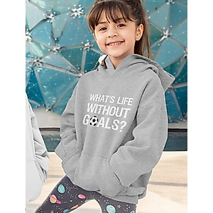 Tstars What's Life Without Goals Soccer Gifts Hoodie for Boys Girls Kids Hoodies Medium Gray