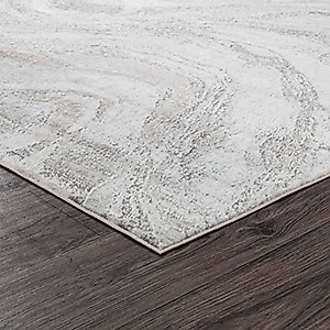 GLORY RUGS Abstract Area Rug Modern Contemporary Faded Soft for Living Room Dining Room Bedroom Home and Office (108CreamGold, 8x10)