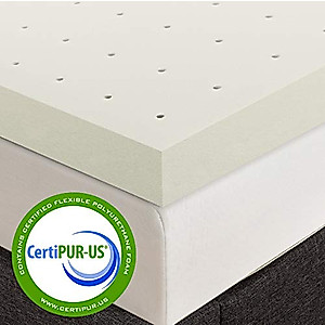 Best Price Mattress 3 Inch Ventilated Memory Foam Mattress Topper, CertiPUR-US Certified, Short Queen