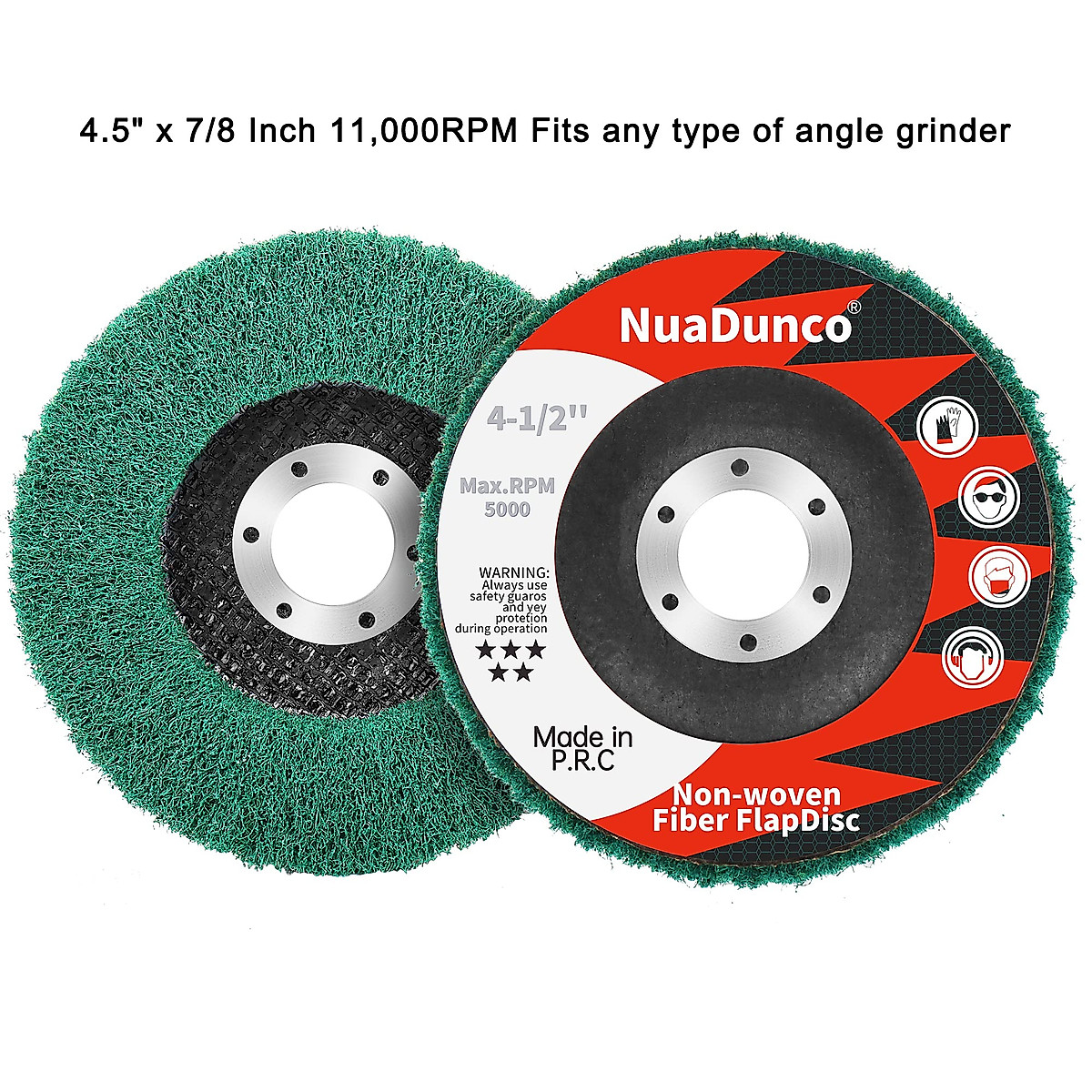 NuoDunco 15Pcs 180# 320# 600# Scour Flap Disc 4 1/2 Inch Angle Grinder Attachment for Metal & Wood Scouring Pads Polishing Wheel Sanding Disc Paint Rust Remover