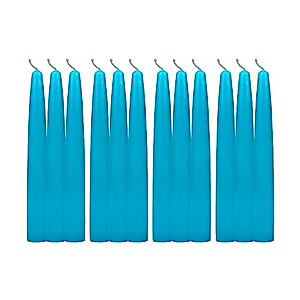Zest Candle 12-Piece Taper Candles, 6-Inch, Turquoise