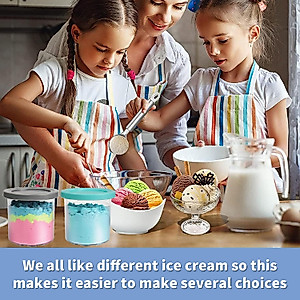 AFDLLDQM Containers Replacement for Ninja Creami Pints and Lids - 4 Pack, 16oz Cups Compatible with NC301 NC300 NC299AMZ NC290 Series Ice Cream Maker - BPA-Free & Dishwasher Safe