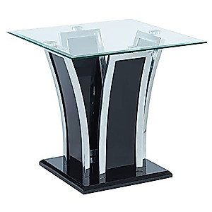 BOWERY HILL Contemporary Metal 3-Piece Coffee Table Set in Black Finish