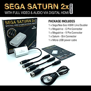 Kaico SEGA Saturn 2X Line Doubler & SEGA Genesis HDMI Adapter - for Megadrive, SNK Neo Geo, Sega Genesis, Sega Saturn Console - Supports RGB and Composite Output - All in One 2X Line Doubler HDMI