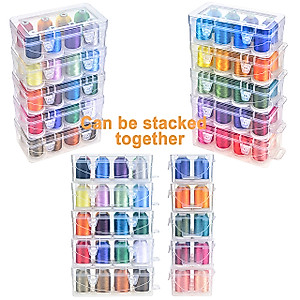 New brothread - 20 Options - 8 Snap Spools of 1000m Each Polyester Embroidery Machine Thread with Clear Plastic Storage Box for Embroidery & Quilting - Different Green