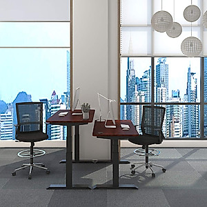 Sunon Office Tall Drafting Chair, Black & Brake Wheels