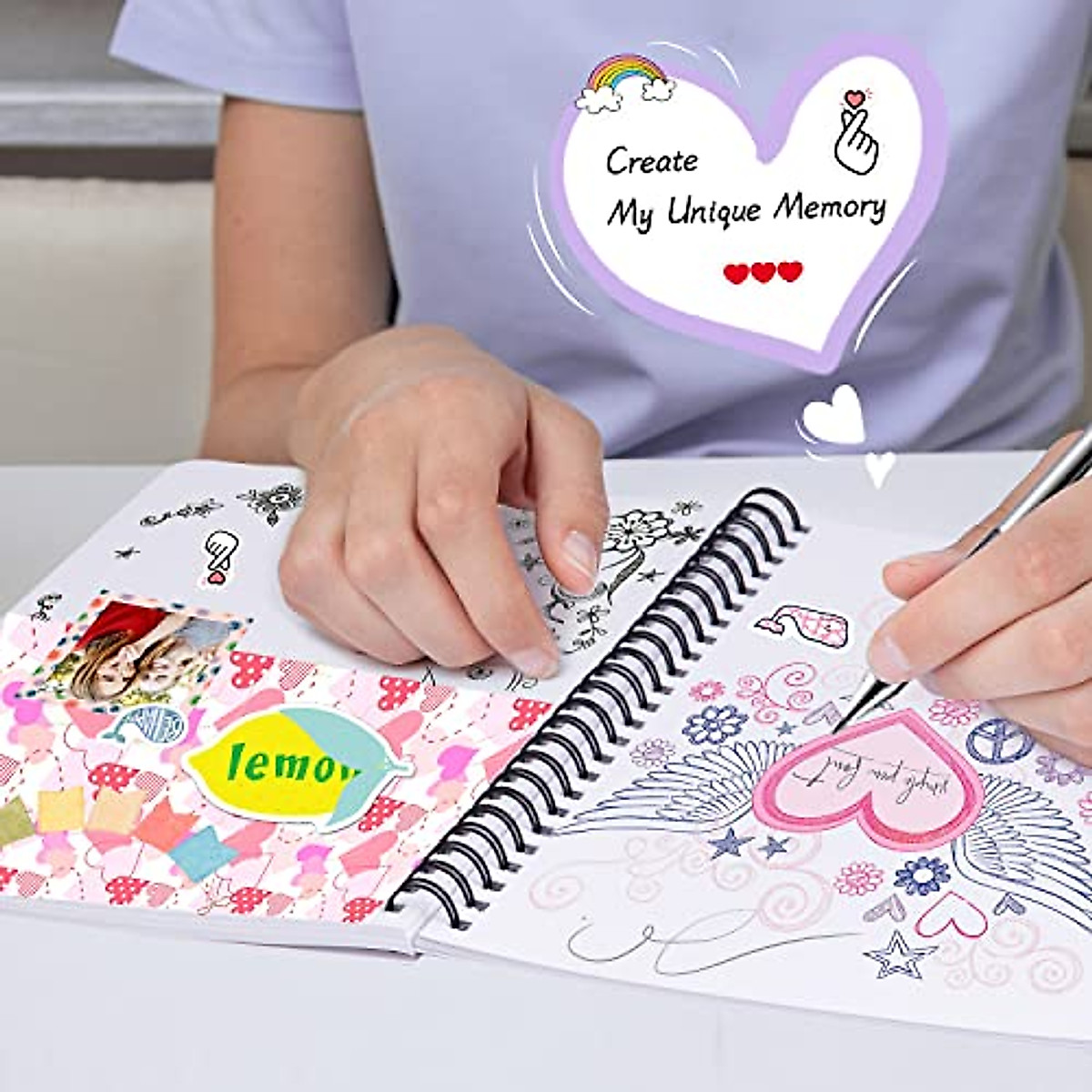 YOUSOKU DIY Journal Set for Girls Gifts, Great Birthday Gifts for Tween Age Girls, Art & Crafts Stuff for Tween & Teenage Kids, Girls Toy, Scrapbook & Diary for Ages 6 7 8 9 10 11 12 13 Years Old