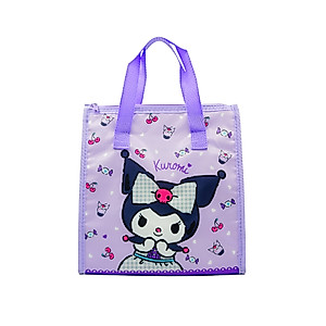 Eiodlulu Cartoon Bag Box Cute Anime Reusable Cooler Large Capacity Insulated Waterproof Tote For Picnic Work Outdoor Camping (Purple)