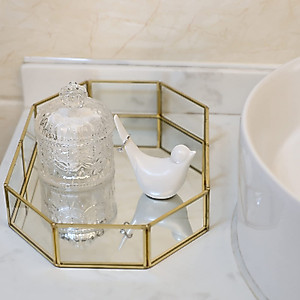 HOME SMILE Bird Ring Holder for Jewelry,Bird Ornaments Shelf Decor,Engagement Wedding Ring Display Holder Stand,Ceramic White