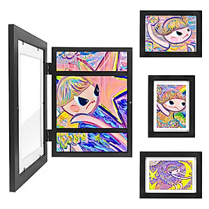 GraduationMall Kids Art Frames, Front Opening A4 Kids Artwork Display Frame Picture Frame for 50+ Pictures, Children Drawing Crafts Storage Frame
