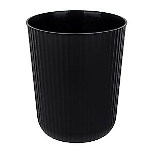 JiatuA Small Trash Can Plastic Wastebasket 1.5 Gallon Round Garbage Container Bin for Bathroom, Kitchen, Home Office, Dorm, Kids Room, Black