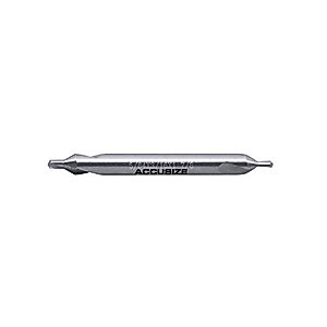 Accusize Industrial Tools 0.078'' by 2'' by 3/16'' Solid Carbide Center Drill Bits, Number 2, 60 Deg, 585-0782
