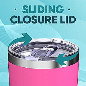 shop4ever Seester Definition Insulated Tumbler 20 oz. with Lid, Stainless Steel Cups Travel Coffee Mug Funny Gift for Sister Best Friend (Pink)