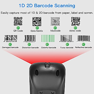Eyoyo 2D Hands-Free Barcode Scanner, Omnidirectional USB Wired Desktop Barcode Reader 1D 2D PDF417 Data Matrix Bar Code Reader with Automatically Scanning for Retail Store Supermarket Mall Business
