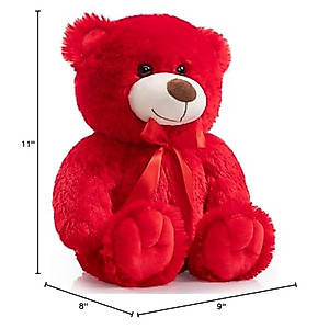 WENMOTDY Super Color Teddy Bear Stuffed Animals Plush Toy for Children Girlfriend Family Congratulations Baby Shower Birthday Red 14 inch