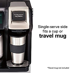 Hamilton Beach FlexBrew Trio 2-Way Coffee Maker, Compatible with K-Cup Pods or Grounds, Combo, Single Serve & Full 10c Thermal Pot, Black and Stainless