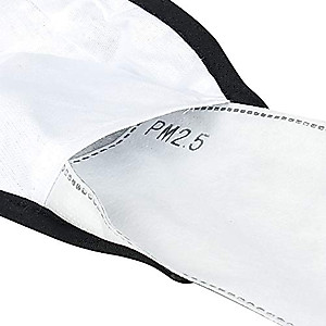 ililily Black Cotton Washable Nose Wired Face Mask Filter Pocket Wide Cover With Filter (Black)