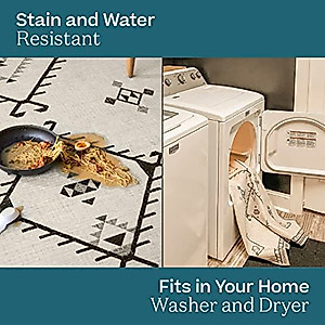 RUGGABLE Verena Washable Rug - Perfect Vintage Area Rug for Living Room Bedroom Kitchen - Pet & Child Friendly - Stain & Water Resistant - Dark Wood 5'x7' (Standard Pad)