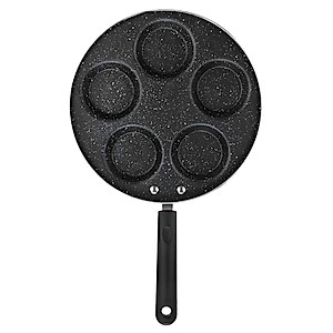 Fdit Nonstick Frying Pan, Aluminum Material, 5 Round-Hole Design, Suitable for Breakfast and Omelette Cooking