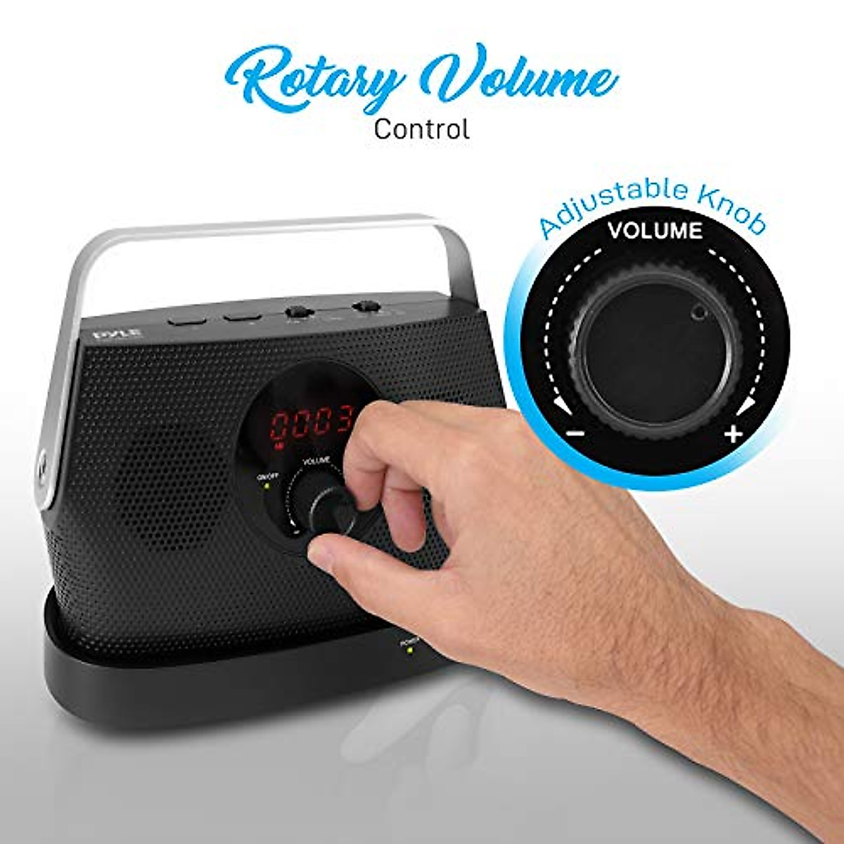 Pyle Wireless TV Listening Speaker - Hi-Fi Bedside Digital Assisted TV Amplifier for Hearing Impaired, Portable Speaker for Seniors w/Audio in, Optical in, Headphone Jack, Clock Display - PTVSP50BK