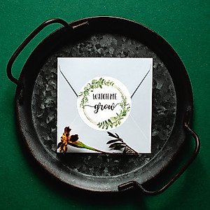 Watch Me Grow Stickers, Greenery Wedding Favor Stickers, Baby Shower Stickers, Favors, Decorations, 2 Inch, Pack of 50