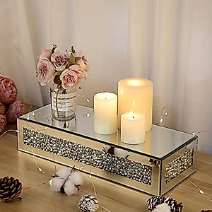 JUXYES Crushed Diamond Wall Floating Shelves Sparkle Glass Riser for Display, Wall Art Showcase Shelf Decorative Pedestal Stand Unique Glass Display Floating Wall Shelf