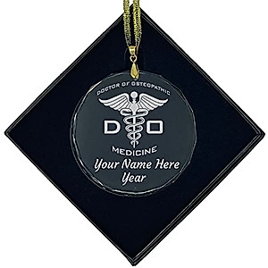 LaserGram Christmas Ornament, DO Doctor of Osteopathic Medicine, Personalized Engraving Included (Round Shape)