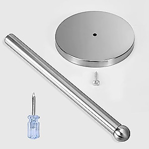 PEDORUBY - Kitchen Paper Towel Holder Countertop, SUS 304 Stainless Steel Free-Standing Paper Towel Holder One-Handed Tear Paper Towel Dispenser for Kitchen Countertop with Heavy Base, Silver