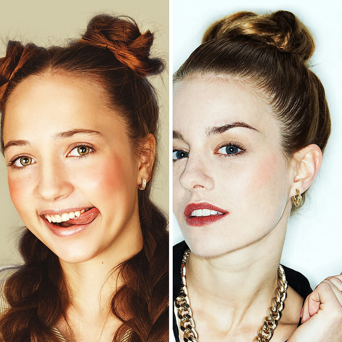 Earrings for Men Women, Funtopia 11 Pairs Stainless Steel 18K Gold Plated Small Hoop Earrings, Cross Dangle Earring Set, Fashion Huggie Earring Piercing Jewelry for Party Birthday, Gold