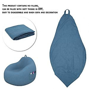 Lazy Sofa Bean Bag Cover Only, 3 Sizes Sofa Chair Cover for Adults Teens Sofa Breathable Lazy Sofa Bed Cover Decorative Tear-Resistance Sofa Chair Cover for Living Room (Royal Blue, 100x120cm)