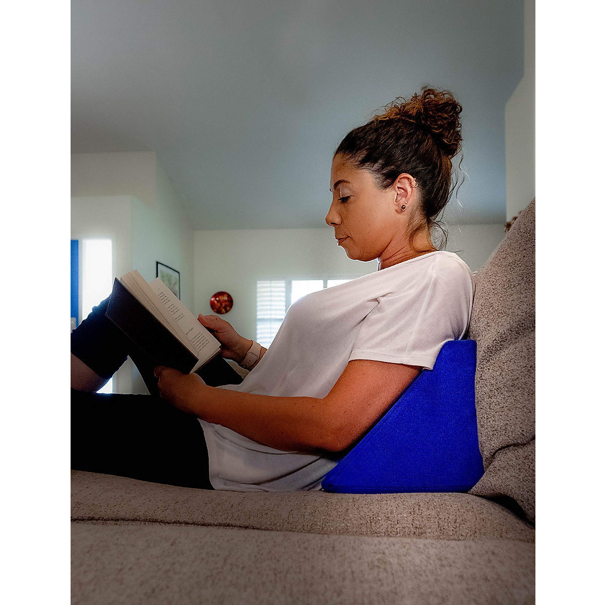 Bed Block Foot & Leg Elongation Pillow for Better Sleep | Elevation Support Foam Wedge Lifts The Sheets Around Your Feet | Increases Airflow While Removing Pressure 16 x 9.5 x 8.5 in Gray