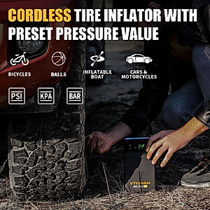 VTOMAN X1 Jump Starter with Air Compressor, Car Battery Jumper Starter (2500A, Up to 8.5L Gas/6L Diesel Engine) with 150PSI Auto Tire Inflator, 12V Portable Booster Pack, Lithium Jump Box Charger-Gray