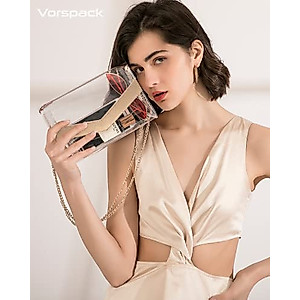 Vorspack Clear Bag Stadium Approved - Cute Clear Purse for Women PVC Clear Crossbody Bag for Sports Concert Festival - Black