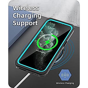 WIFORT iPhone 11 Pro Waterproof Case Built-in Screen Protector Water Resistant Cover Protective Drop Protection Hard, Shockproof Full Body Defender Tough Military Grade - 5.8" Teal