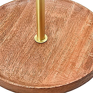 Creative Co-Op Elegant Modern, Cake Desert Serve Ware Stand, Natural & Gold Tiered Tray, Natural and Gold