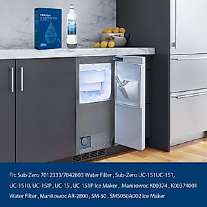 PERCOLA Sub-Zero 7012333/7042803 & Manitowoc K00374/K00374001 Ice Maker Water Filter, Compatible with Sub-Zero UC-15I Ice Maker, Manitowoc AR-2800/ SM-50 Ice Maker (3 Pack)