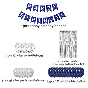 Navy Blue Balloons Garland Kit, 104pcs Matte Navy Blue Balloon Dark Blue Balloons with Different Size 18 Inch 12 Inch 10 Inch 5 Inch for Graduation Birthday Baby Shower, Wedding, Bridal Shower