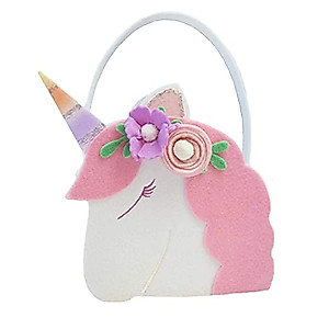 Spritz Felt Unicorn Basket - White - (8in (H) x 8in (W) x 4.85in(D))