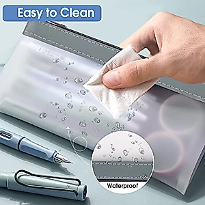 Jasilon 4 Pcs Pencil Case,Makeup Bag for Girls Women Pencil Storage Pouch, Clear Pencil Pouches, Zipper Pen Case Bag,Office College School Gift for adults Teen Girl Boy