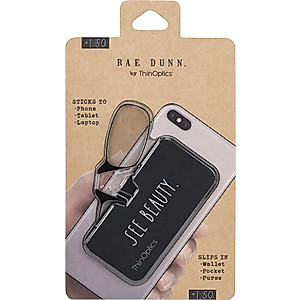 Rae Dunn THIN OPTICS READER W/UNIVERSAL POD CASE W/SEE BEAUTY WILMA ART (Black, 2.0)