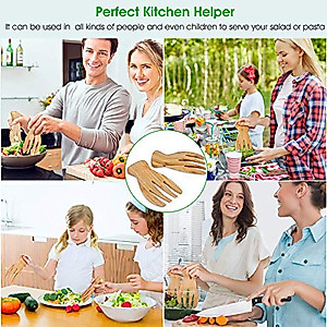 Salad Servers Bamboo Serving Tosser Server Claws Wooden Server Claws Stylish Design Best for Serving Salad, Pasta, Fruit On Your Kitchen Counter Pack of 2
