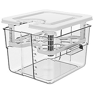 Sous Vide Container with Lid and Rack Sous Vide Containers Sous Vide Pot 12.6 Quart Slow Cooker Container Cooking Container Compatible with Most Sous Vide Cookers