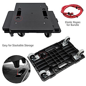 WBJKZJD Furniture Mover with Wheels, Heavy Duty Moving Dolly Interlocking Design Small Flat Dolly Cart 16 Inch Furniture Dolly, Black (1)