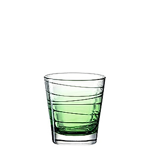 Leonardo Vario Struttura Drinking Glass, 1 Piece, Dishwasher Safe Water Glass, Colourful Glass Drinking Cup, Juice Glass, Green, 250 ml, 026840