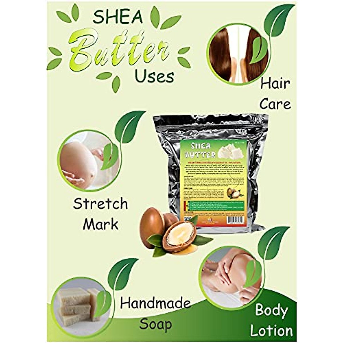 Vicks Virtual World Ivory Raw African Unrefined Shea Butter Imported from Ghana 2lb