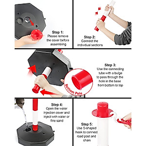 RoadHero [2 Pack] Traffic Delineator Post Cones with Fillable Base, Expandable Traffic Safety Barrier with 8FT Plastic Chain, Traffic Safety Delineator Cones for Parking Lot [Red/White]