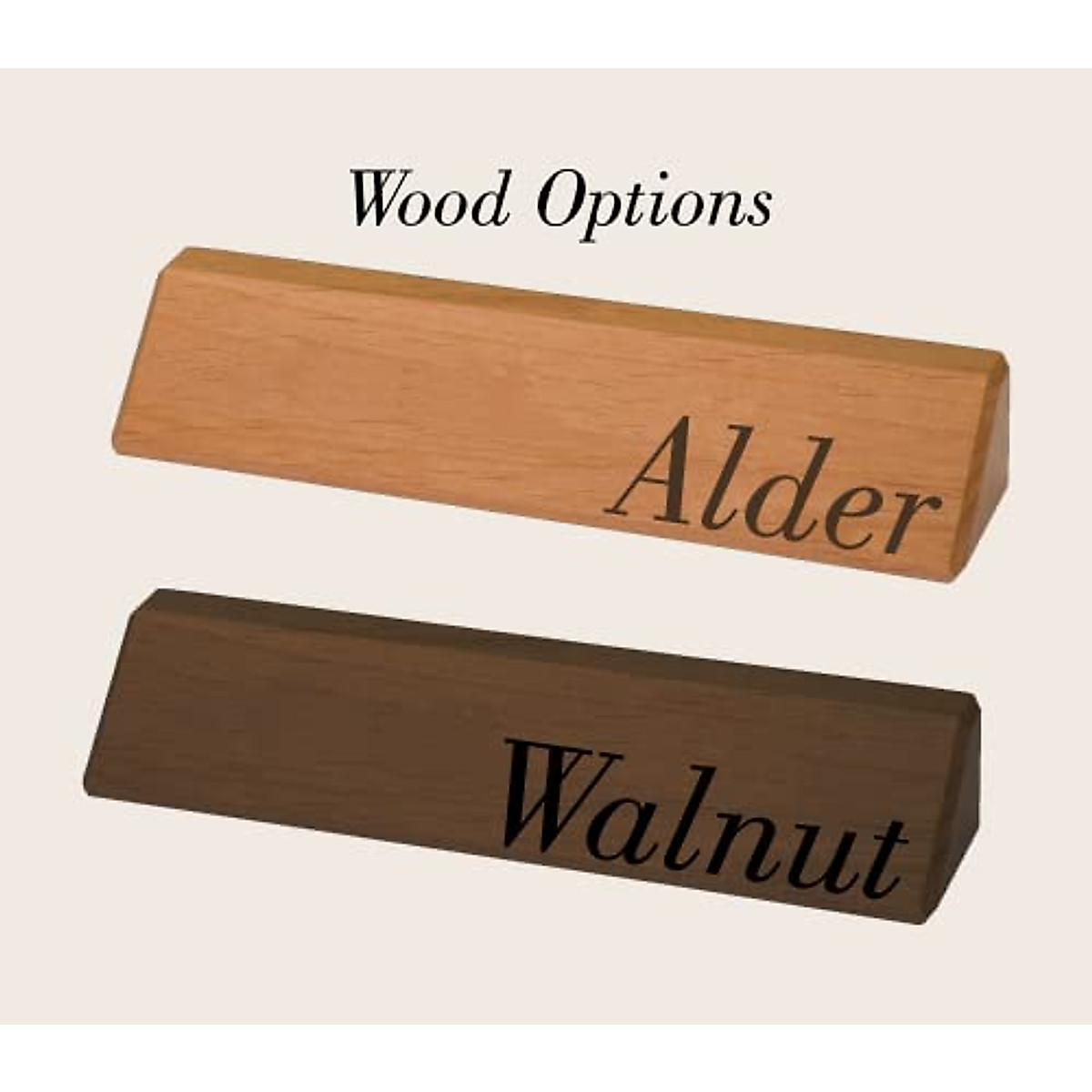 Walnut Office Desk Name Plate Personalized. Custom Name Plates for Desks. Office Desk Decor. Gift For Coworkers, Teachers, Graduates. Walnut Desk Wedge