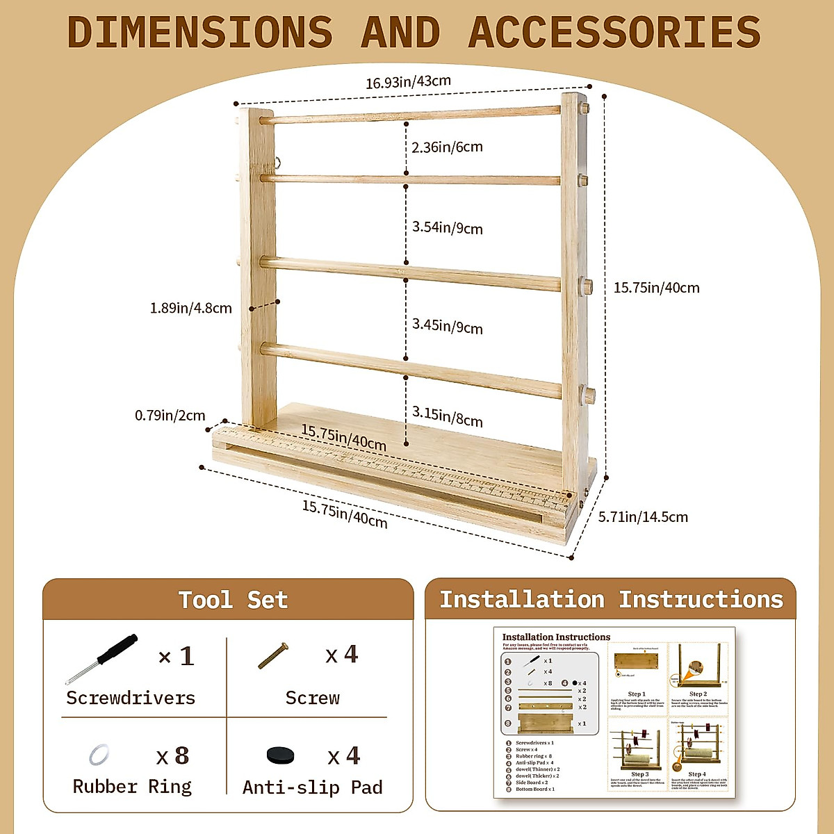 SGIBYN Ribbon Display Holder,Craft Room Supply Storage and Organization, Washi Tape Organizer, Sewing Thread and Journaling Tapes Holder, Hair Ribbons Storage Rack, Florist Gift Wrapping Supplies