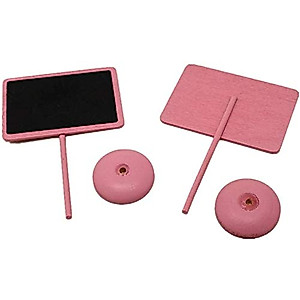 10pcs Mini Blackboard Mini Wooden Wedding Blackboard Chalkboard Place Cards Message Board Label Table with Stand Base - Pink